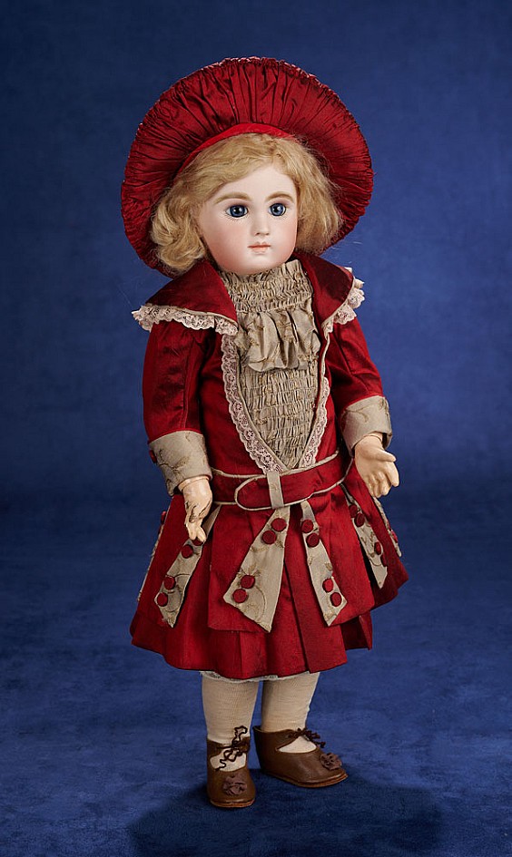 French Bisque Bebe Jumeau with Closed Mouth, Size 8