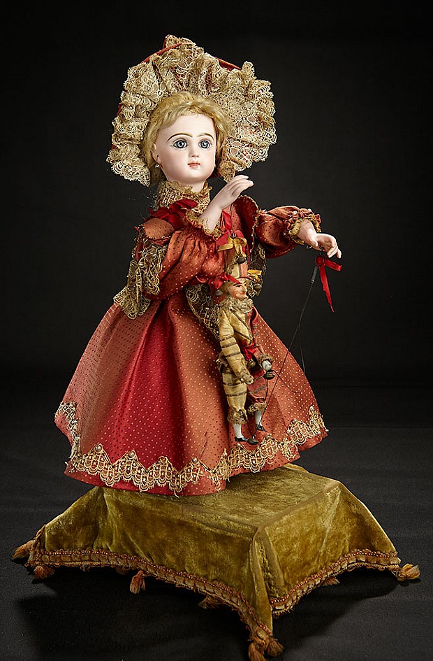 French Musical Automaton "Little Girl with Toy Polichinelle" by Leopold ...