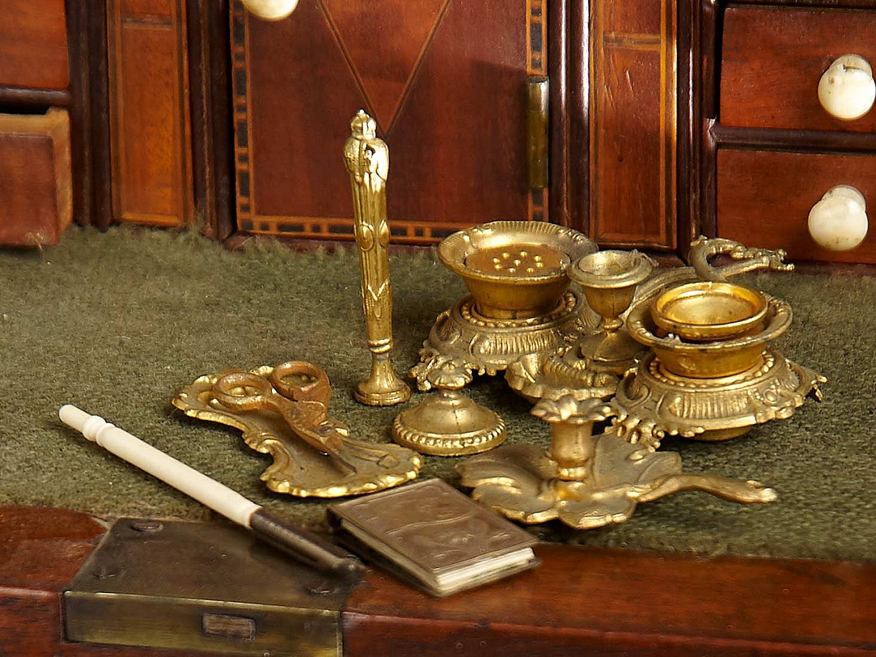 French Miniature Inkwell and Desk Set