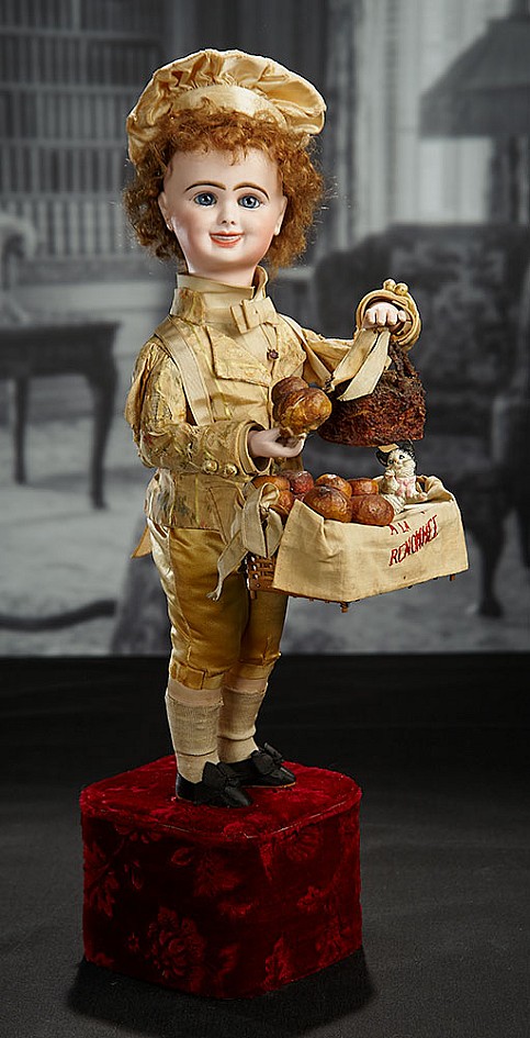 French Musical Automaton "Smiling Baker with Playful Kitten" by Leopold ...
