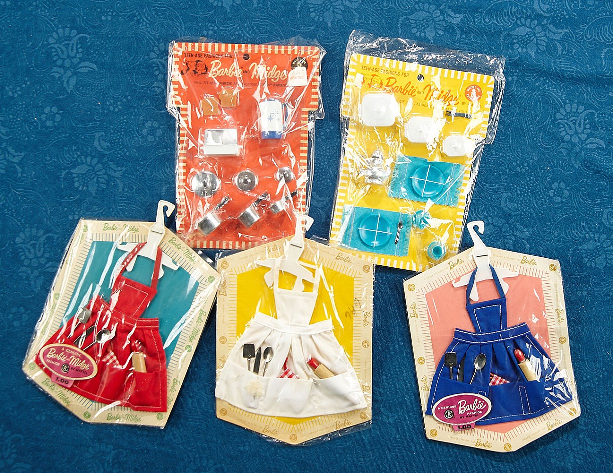 Five Fashion Paks and Accessory Cards for Barbie and Midge, 1962/1963