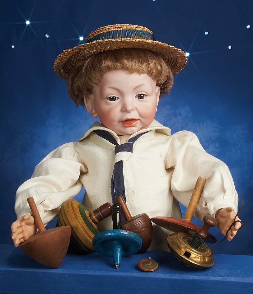 Collection of Seven Toy Spinning Tops