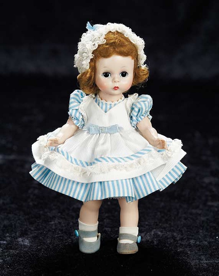 Alexander-kins in Striped Dress with White Pique Pinafore,1957