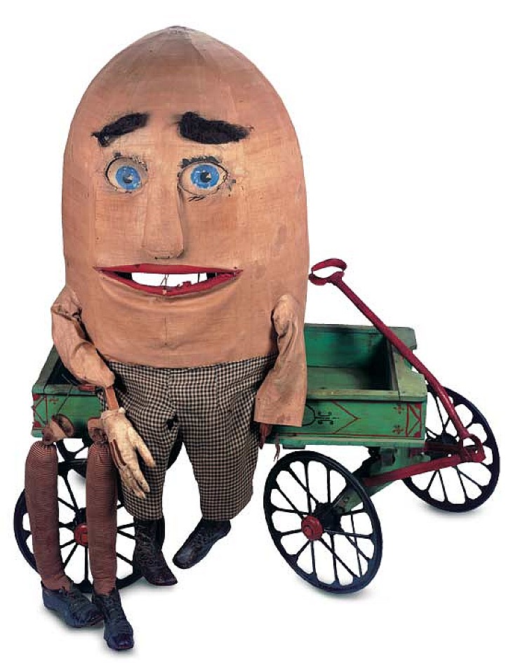 American Folk Art Humpty Dumpty Parade Figure with Movable Eyes and Arms