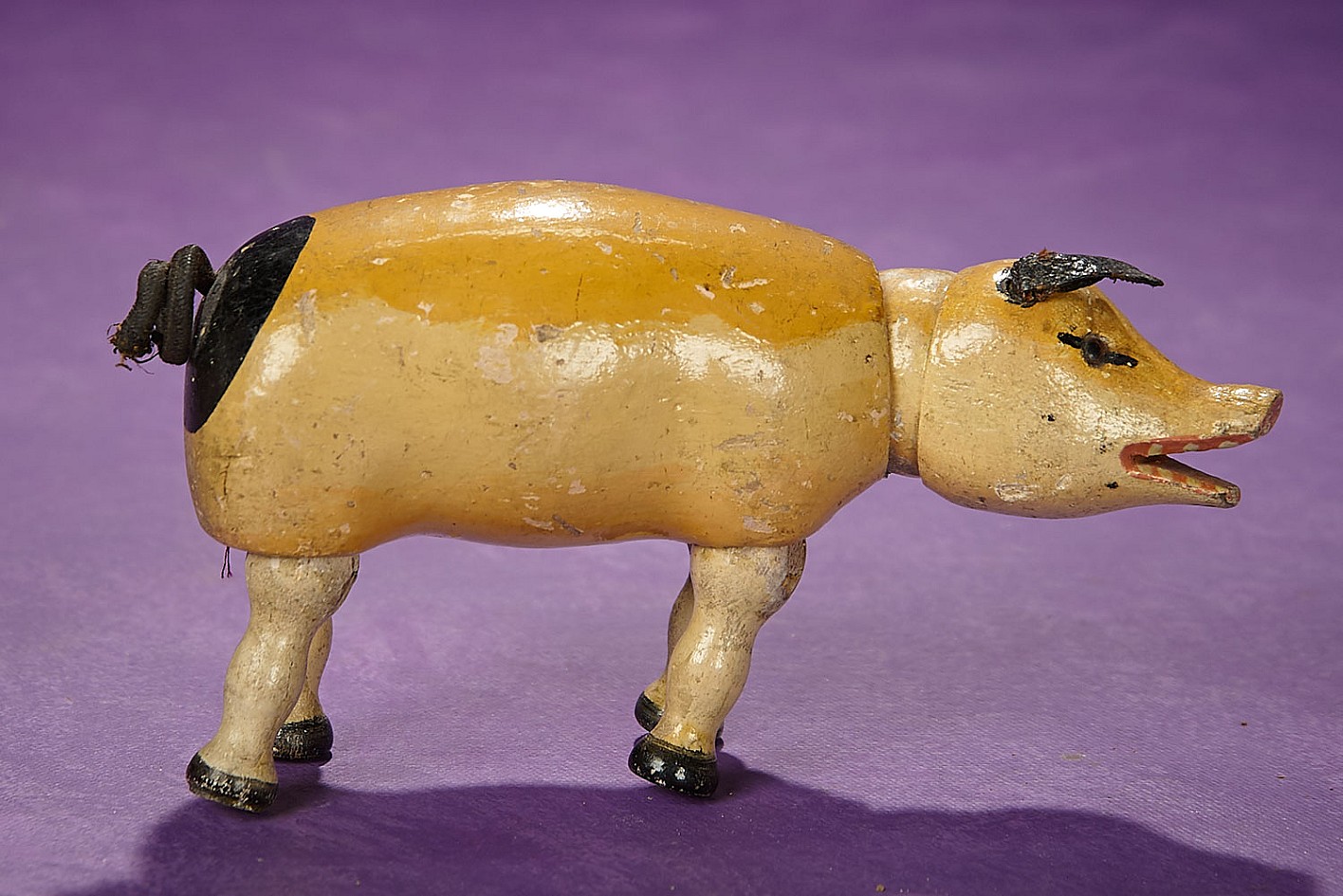 American Wooden Glass-Eyed Pig by Schoenhut