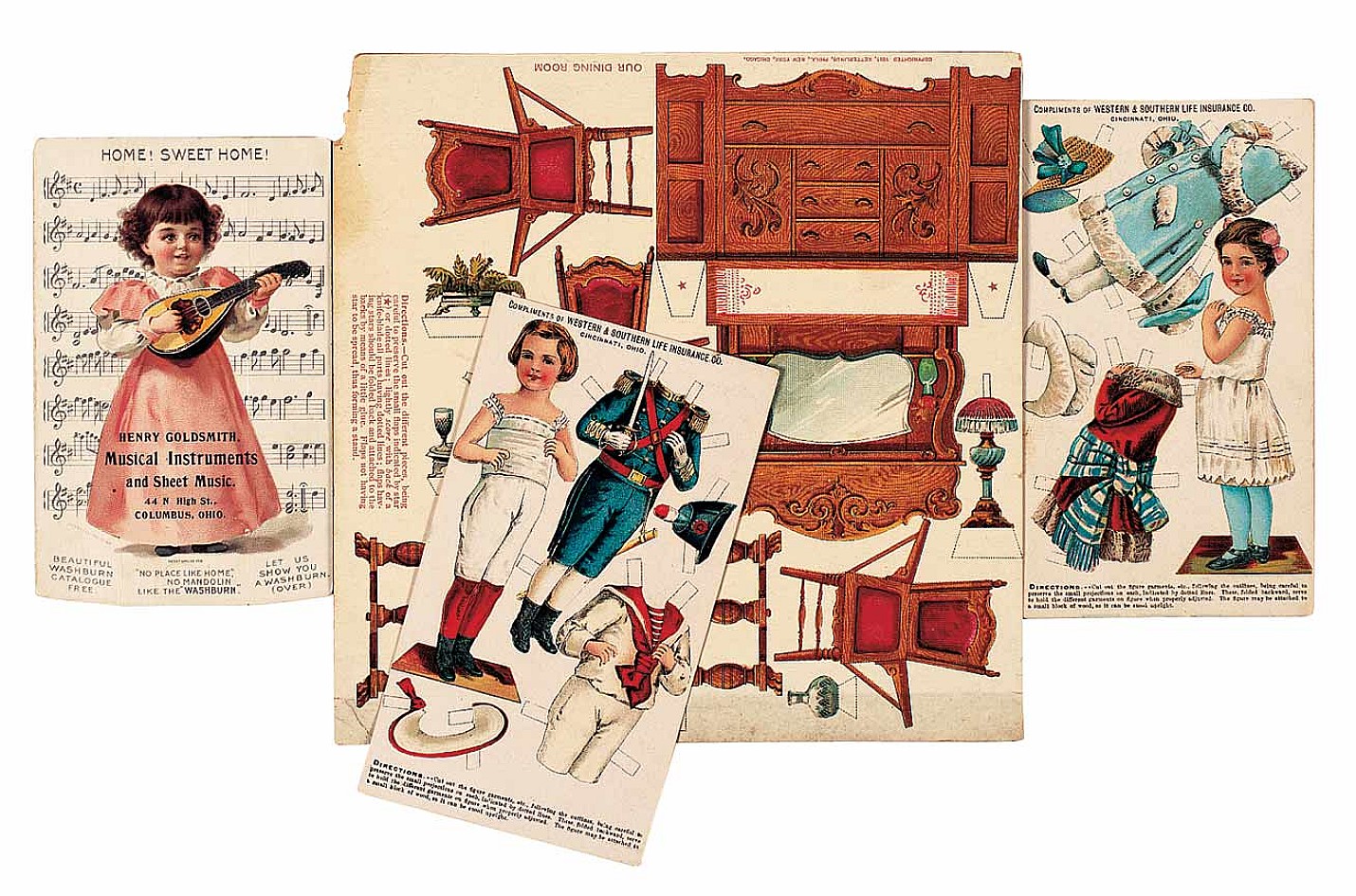 Four Advertising Paper Doll Cards