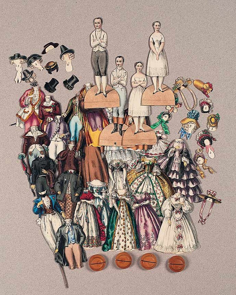 Remarkable 1860 French Set of Paper Dolls "La Mode Depuis 100 Ans"
