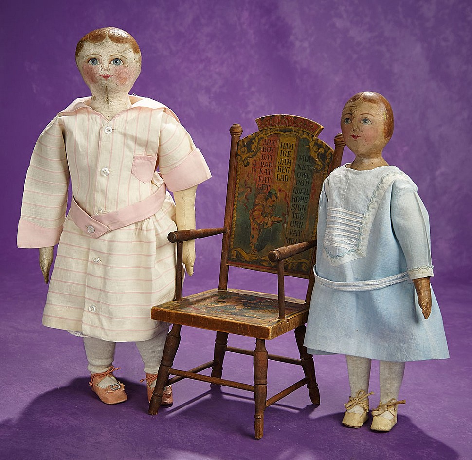 American Cloth Moravian Doll Known as "Maggie-Bessie"