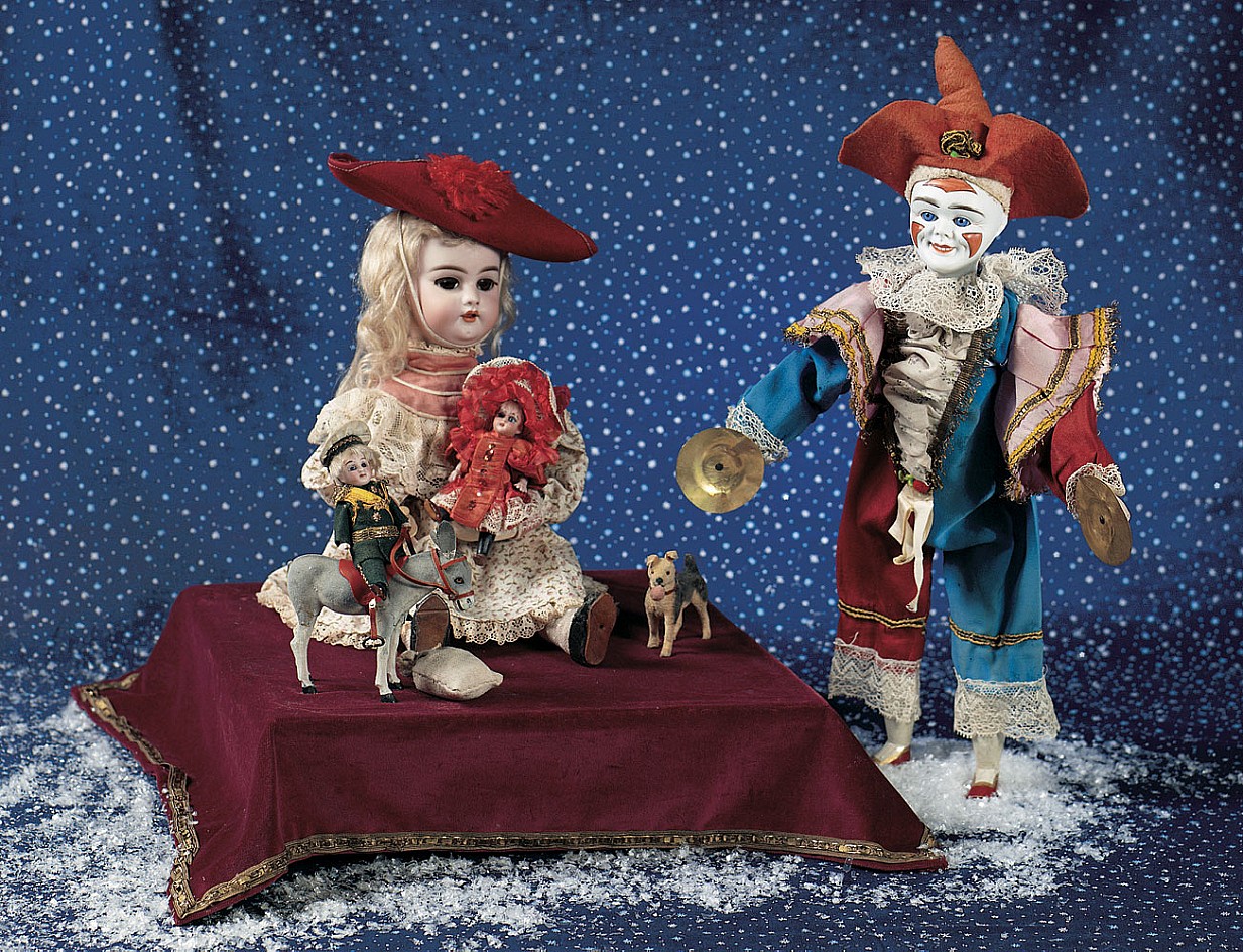 Rare French Automaton 'Bisque Girl with Doll and Toys'