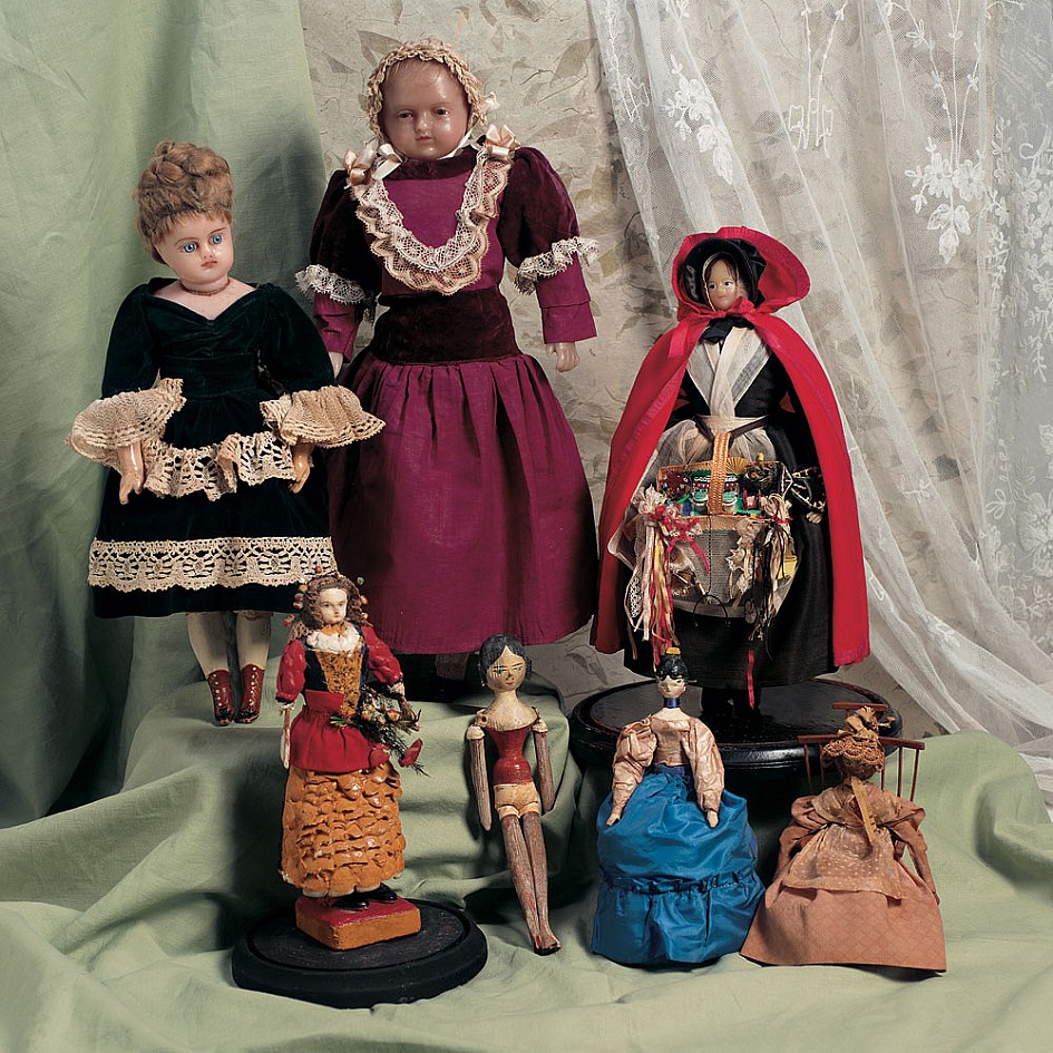 Three Early Wooden Dolls