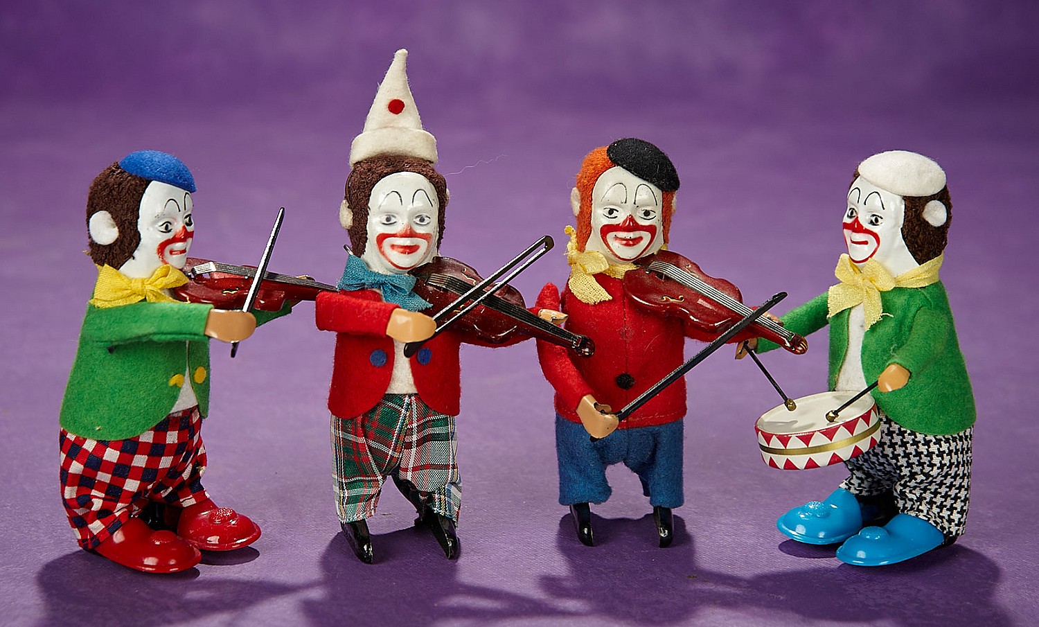 German Mechanical Tin Toy Monkey Band by Schuco