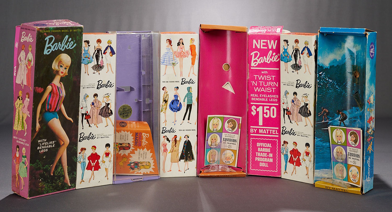 Collection of Vintage Barbie Boxes including Color Magic, American Girl ...