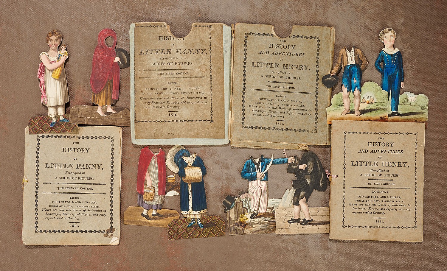 Two Early English Paper Dolls "Little Henry" and "Little Fanny"