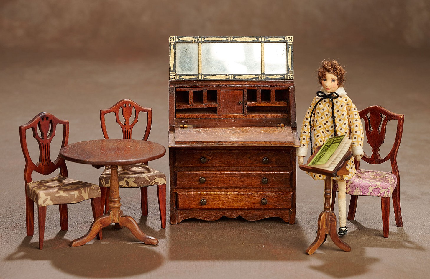 Set of American Wooden Dollhouse Furnishings by Tynietoy
