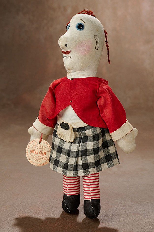 American Cloth "Uncle Clem" by Volland with Original Paper Tag