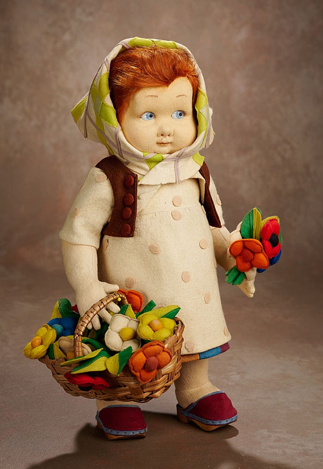 Rare Italian Red-Haired Character Girl, Series 178, by Lenci