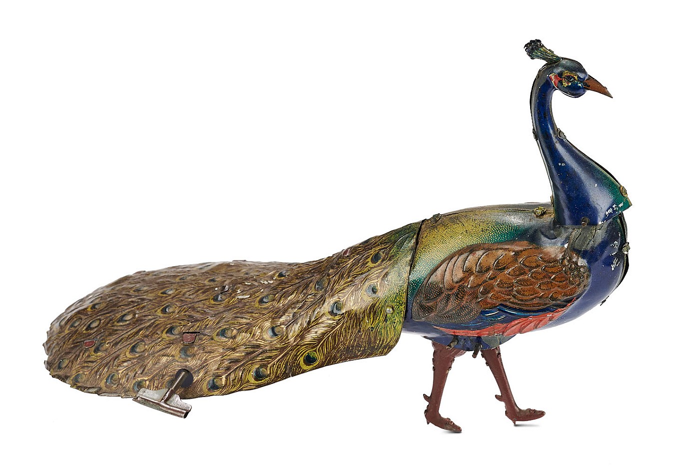 Rare Nuremberg Tin Mechanical Peacock "Pao-Pao" by Hans Ebert