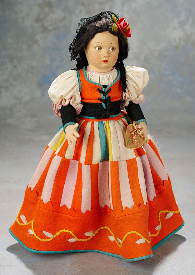Italian Felt Character Doll "Spagnola" by Lenci