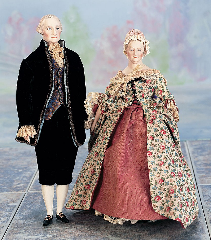 American Porcelain Portrait Dolls of George and Martha Washington by ...