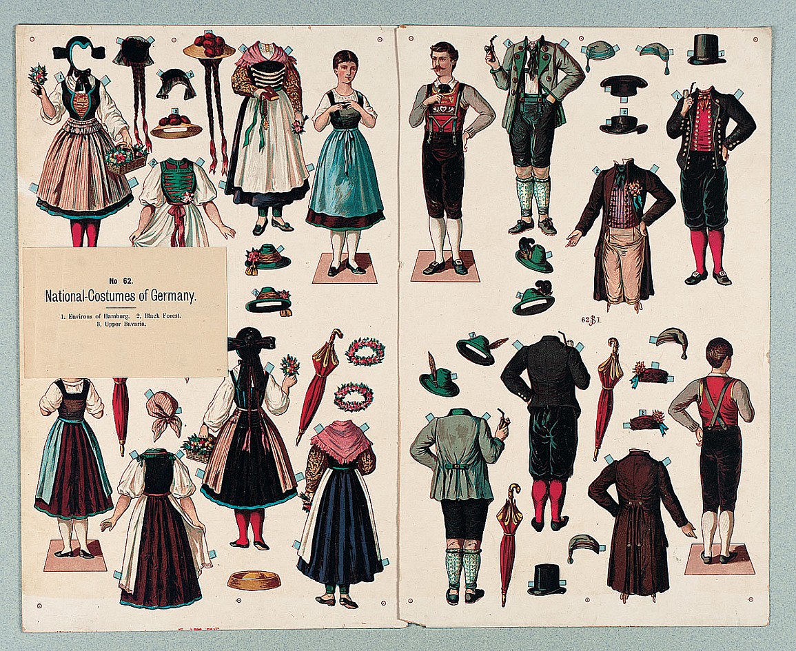German, Two Uncut Sheets of "German National Costumes"