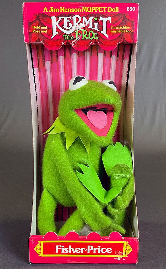 Vintage American Cloth Kermit The Frog in Original Box