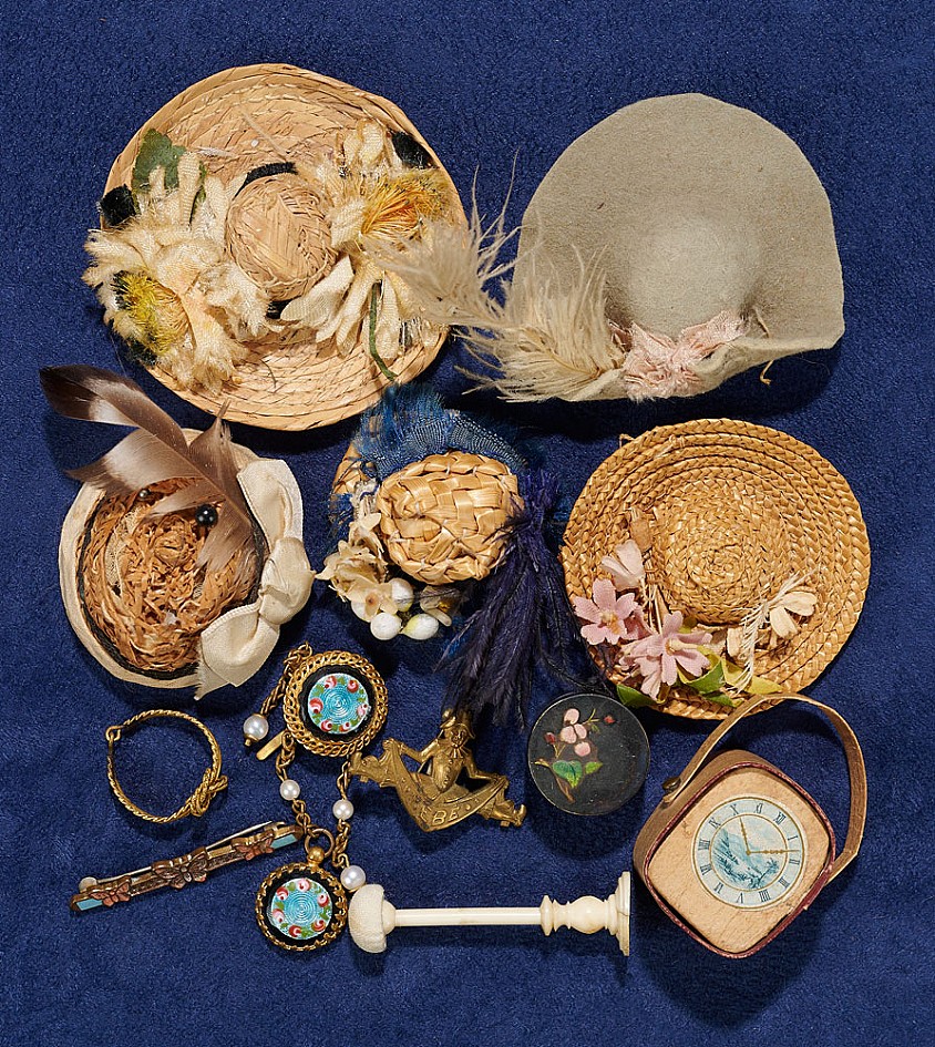 Collection of Five Tiny Hats and Accessories