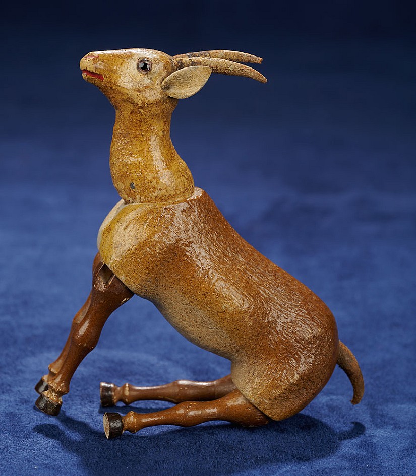 American Wooden Glass-Eyed Gazelle by Schoenhut