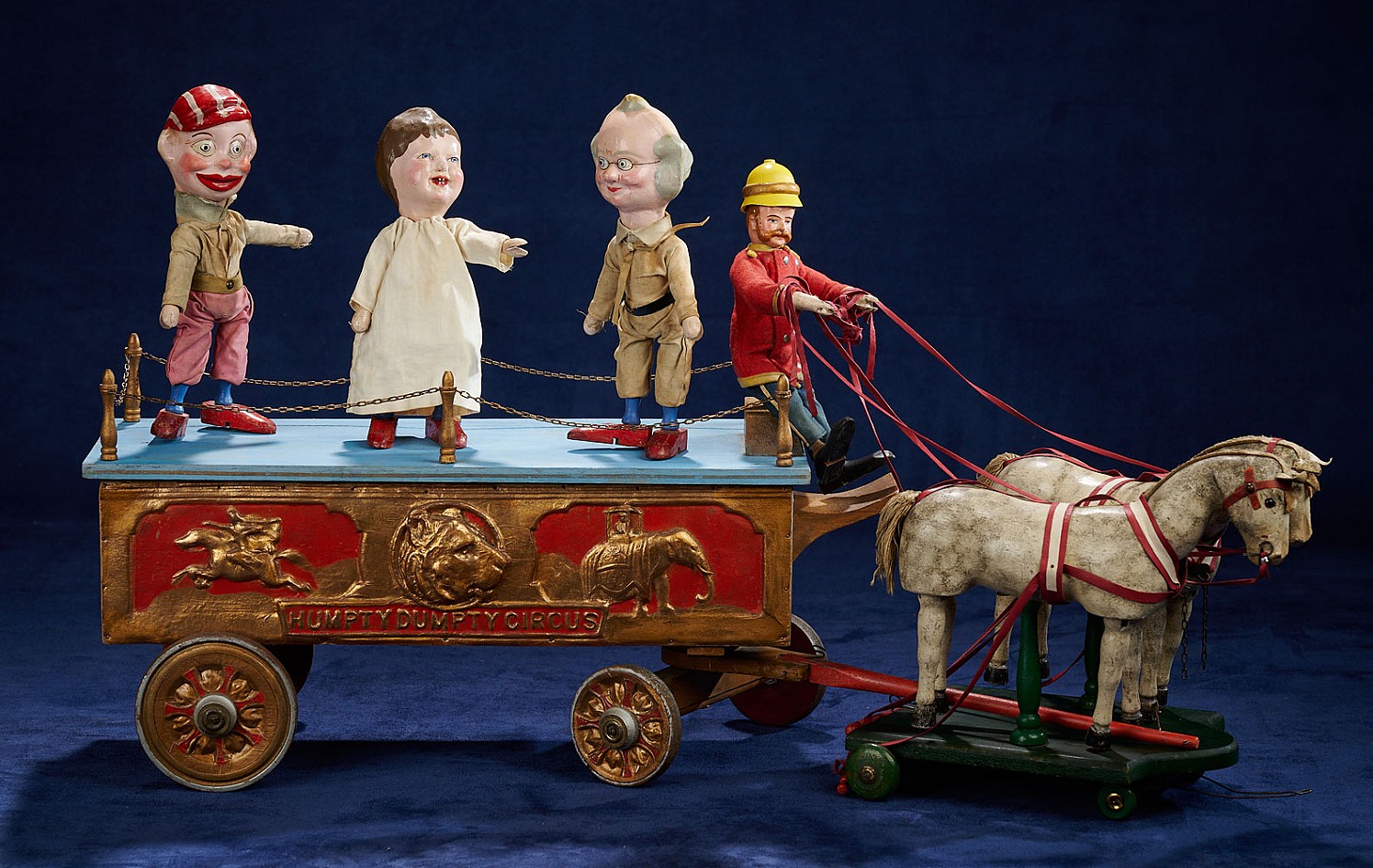 Very Rare Schoenhut Side Show Parade Wagon with Horses
