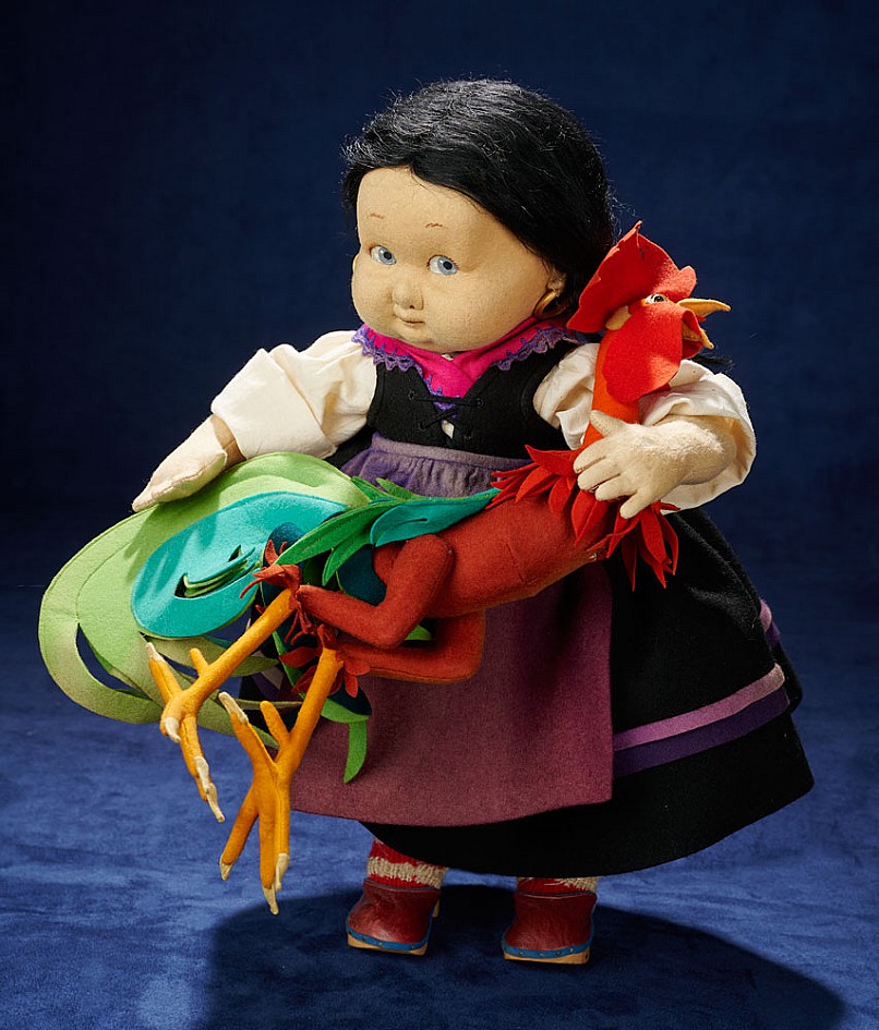 Rare Early Italian Felt Character Doll "Marietta" by Lenci