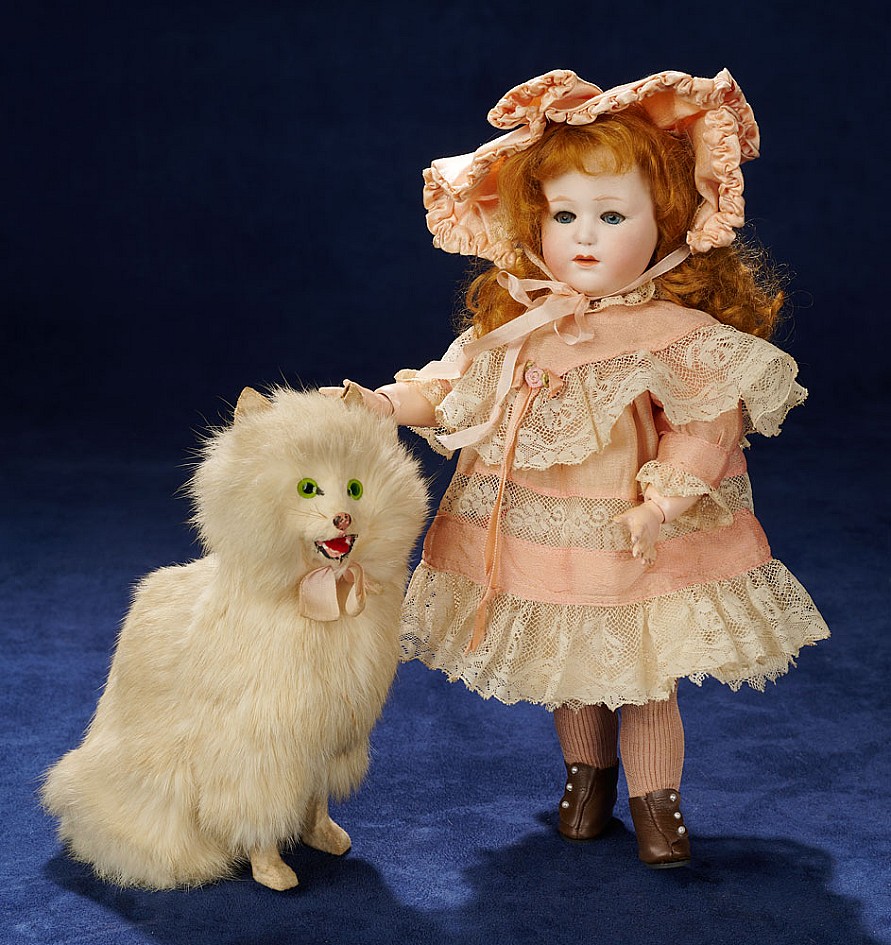 French Seated White Kitten with "Meow"