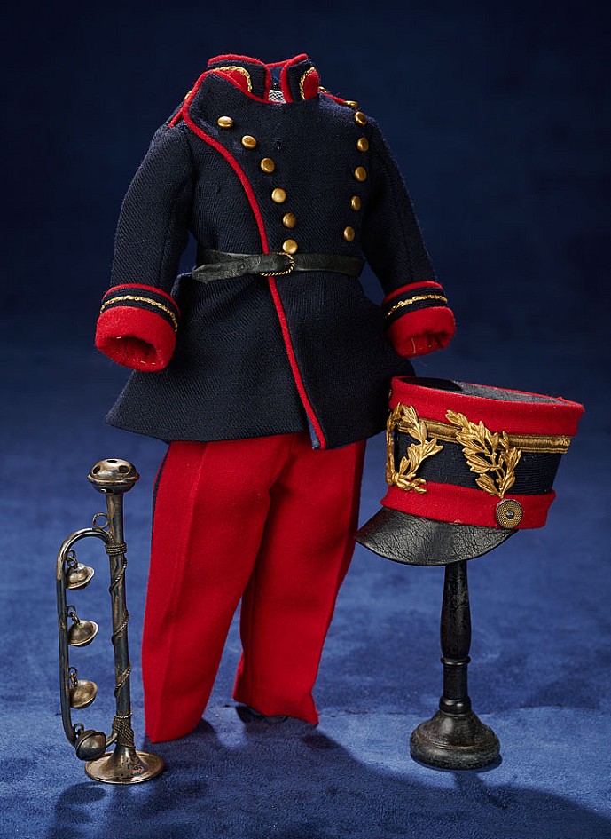 Antique Military Parade Costume for Small Doll