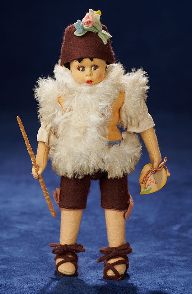 Italian felt Miniature Doll as Shepherd by Lenci