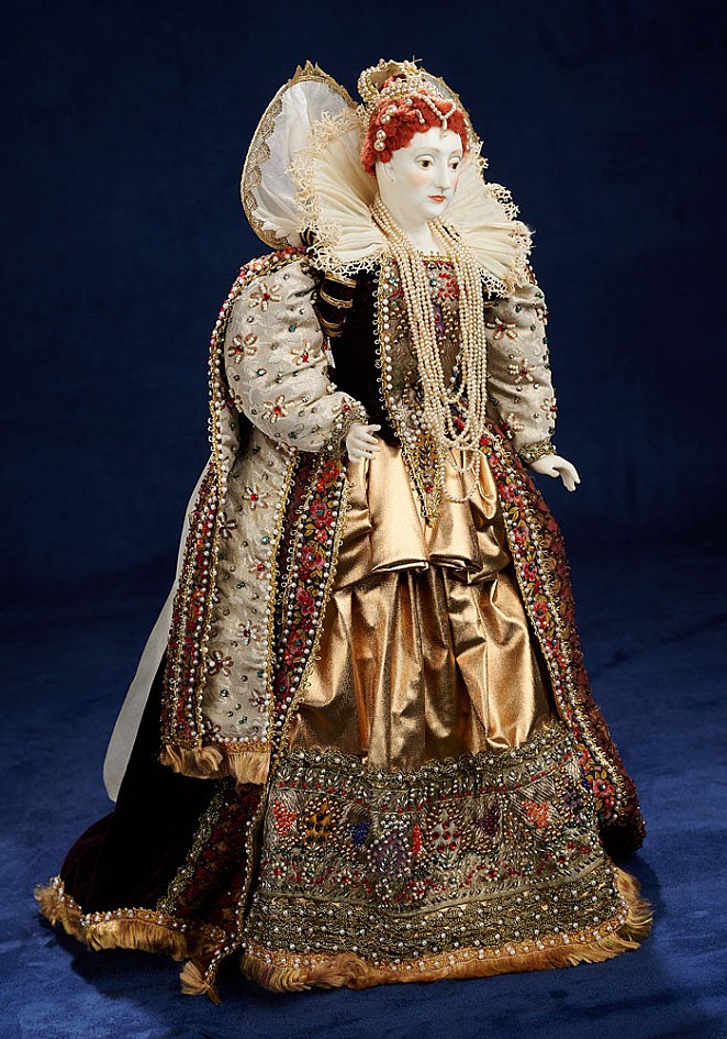 Bisque Portrait Doll of Queen Elizabeth I by Ada Odenrider