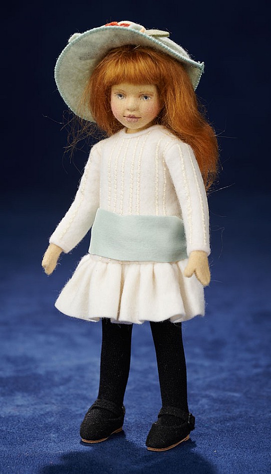 Felt Miniature Doll "Margot" by Maggie Iacono in Original Box