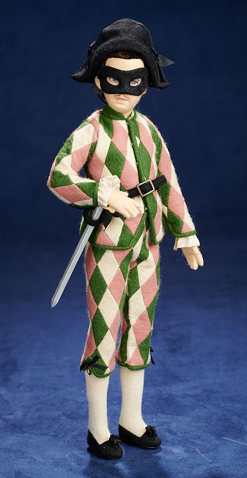 Felt "Harlequin" Doll by R. John Wright in Original Box