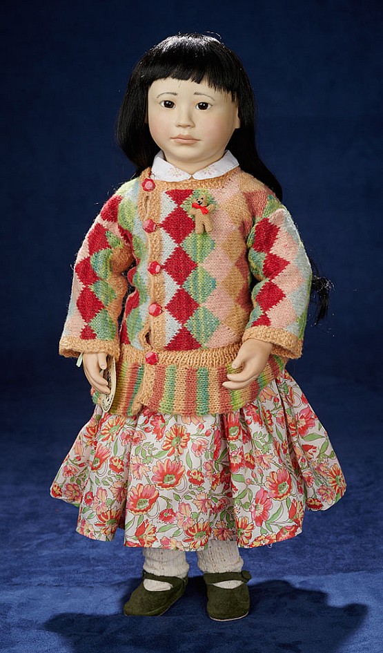 Bisque Artist Doll "Violet" by Lynne and Michael Roche with Wooden ...