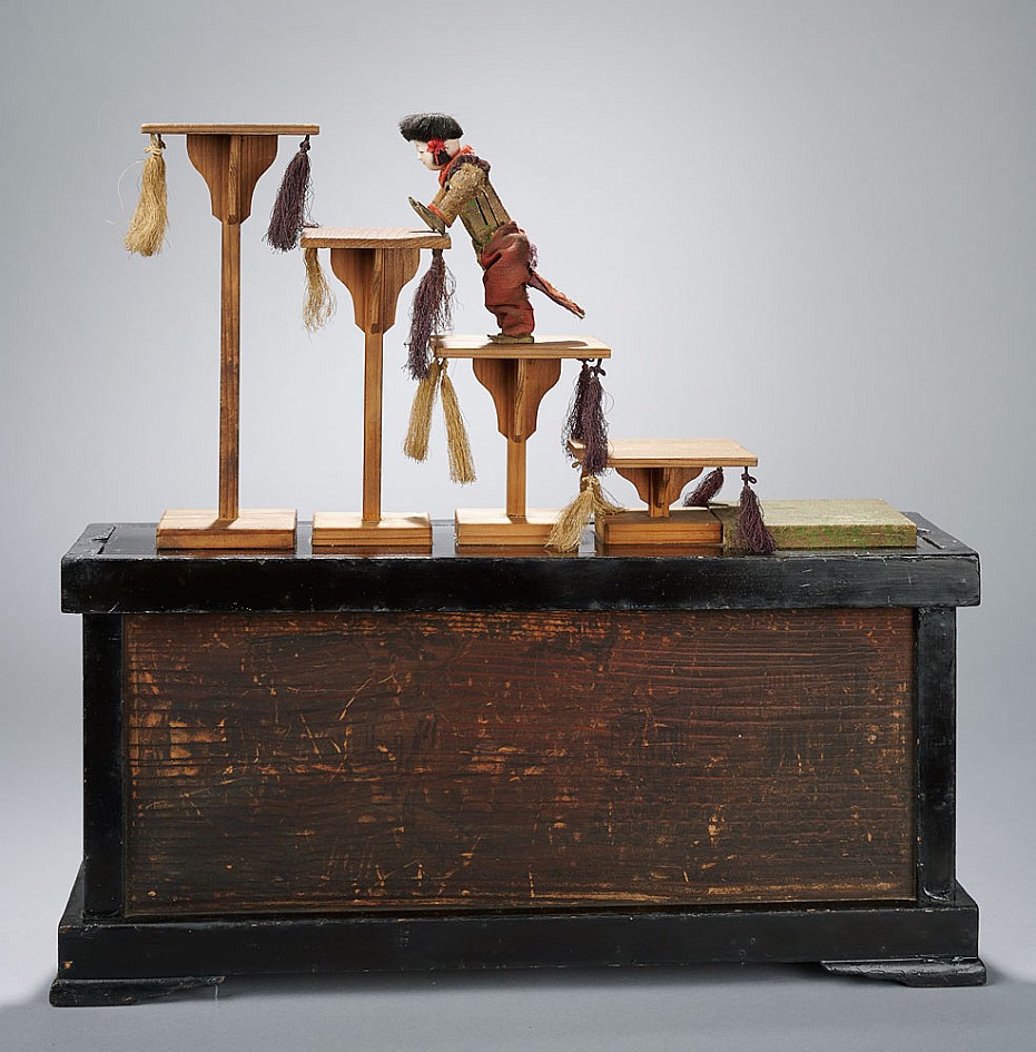 Exceptionally Rare Dangaeri Karakuri-Ningyo (Mechanical Doll) of Acrobat