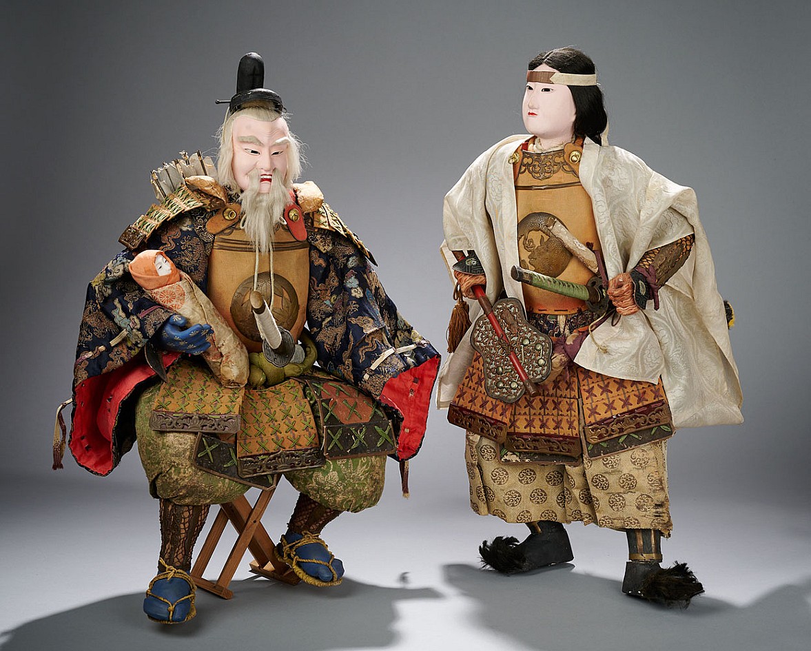 Musha-Ningyo (Warrior Doll) Pair of Empress Jingu Kogo and Takenouchi ...