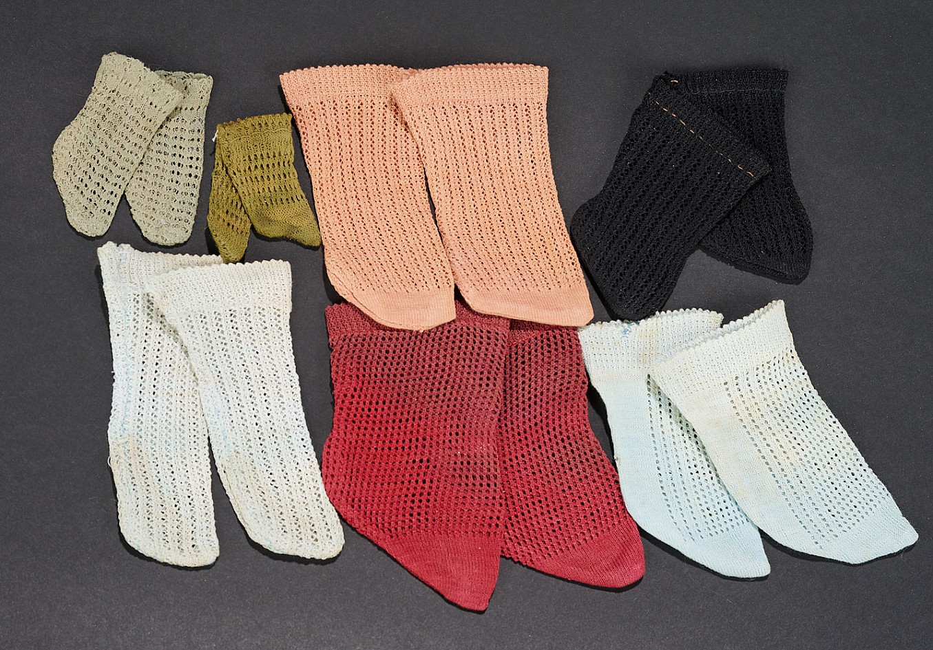 Seven Pairs of French Socks for Jumeau Bebes