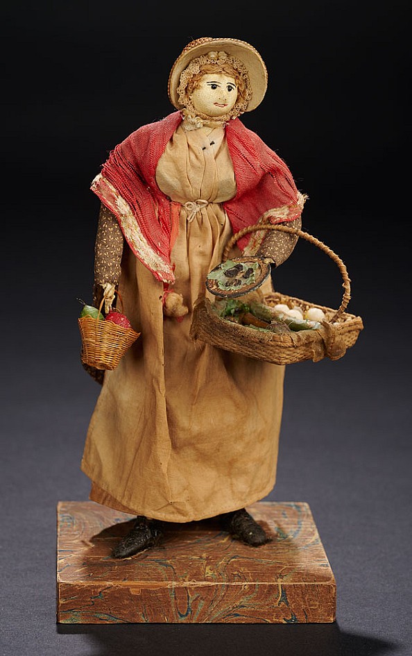 All-Original English Leather Peddler Doll by C.H. White