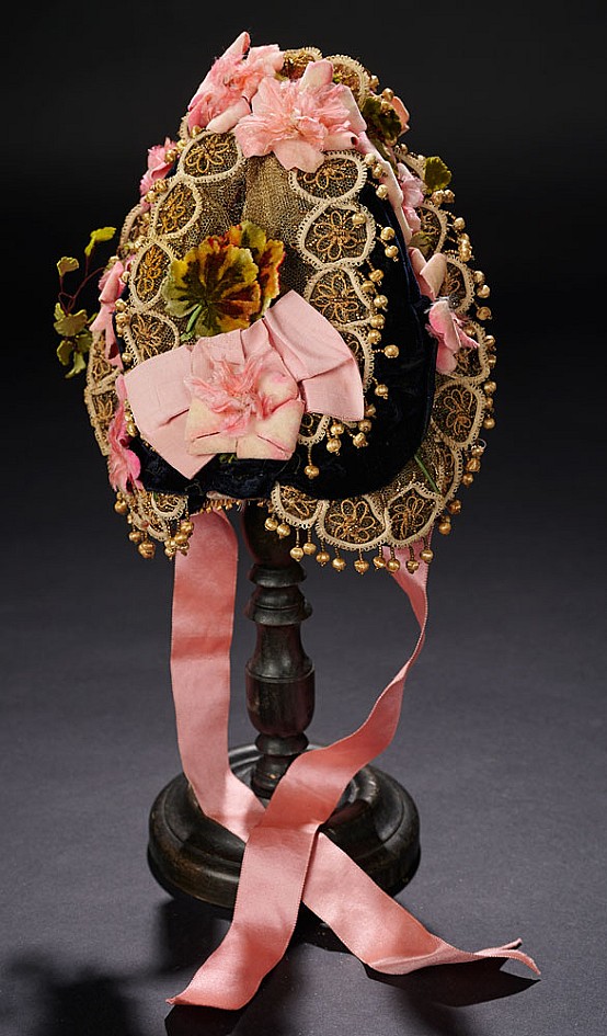 Very Ornate French Wire-Framed Bonnet