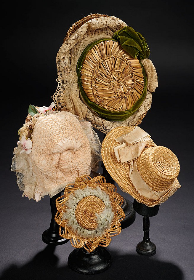 Four French Bonnets for Bebes