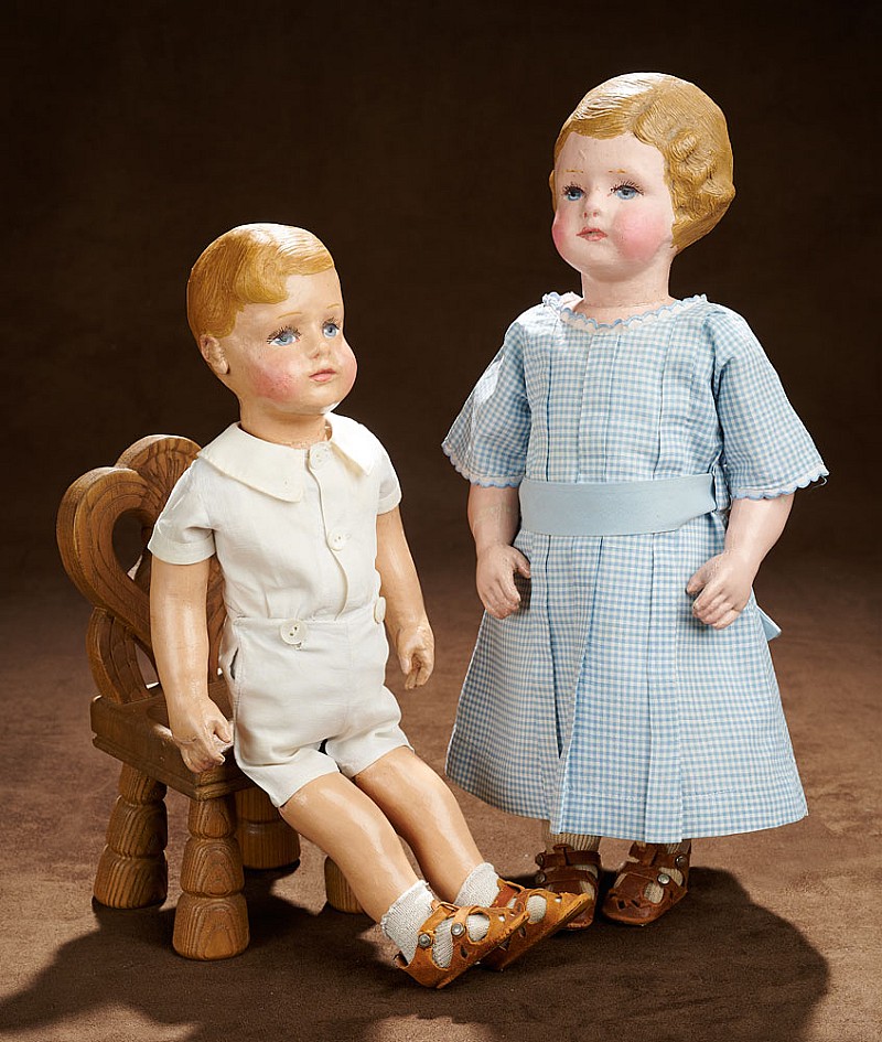 Very Rare American Cloth Character Girl with by Martha Chase with Brown ...