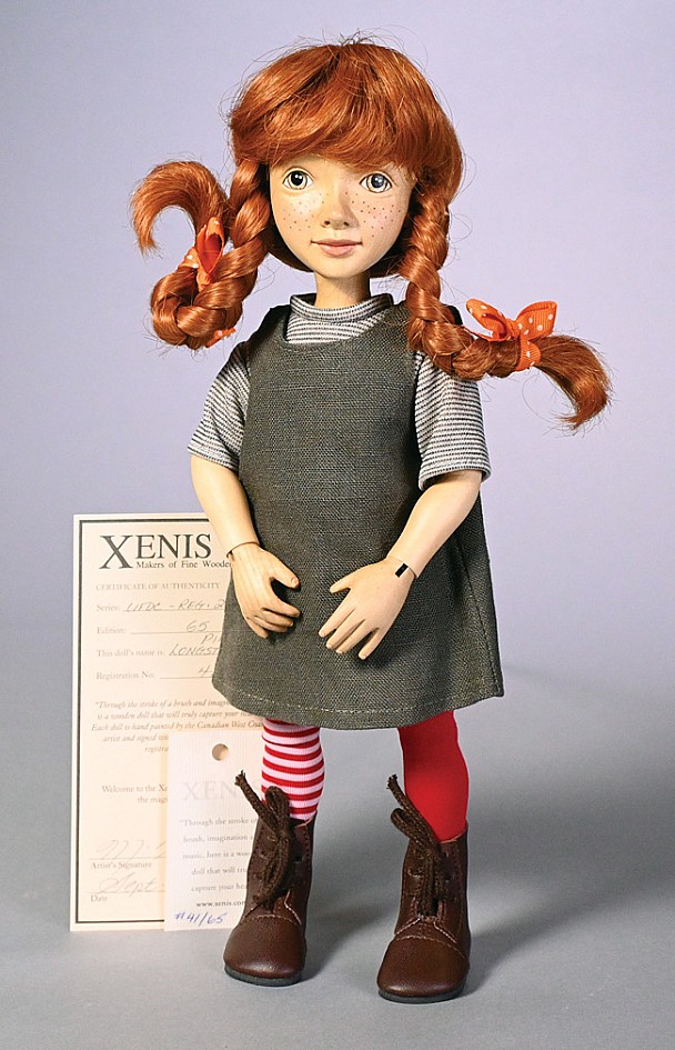 12" All-Wooden Artist Doll "Pippi Longstockings", Limited Edition