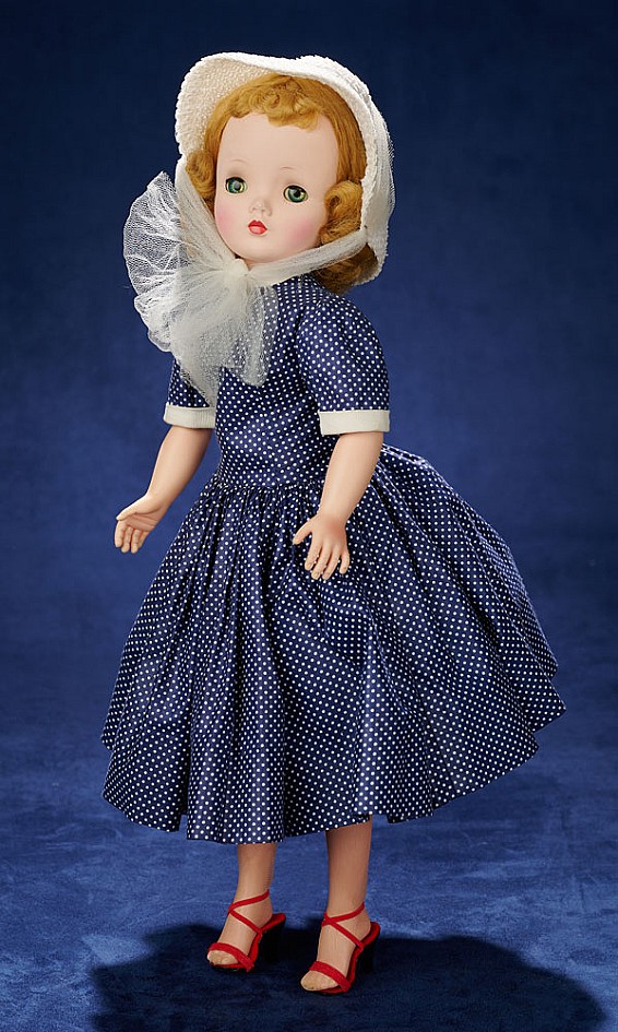 Cissy in Navy Blue Cotton with Pin Dots