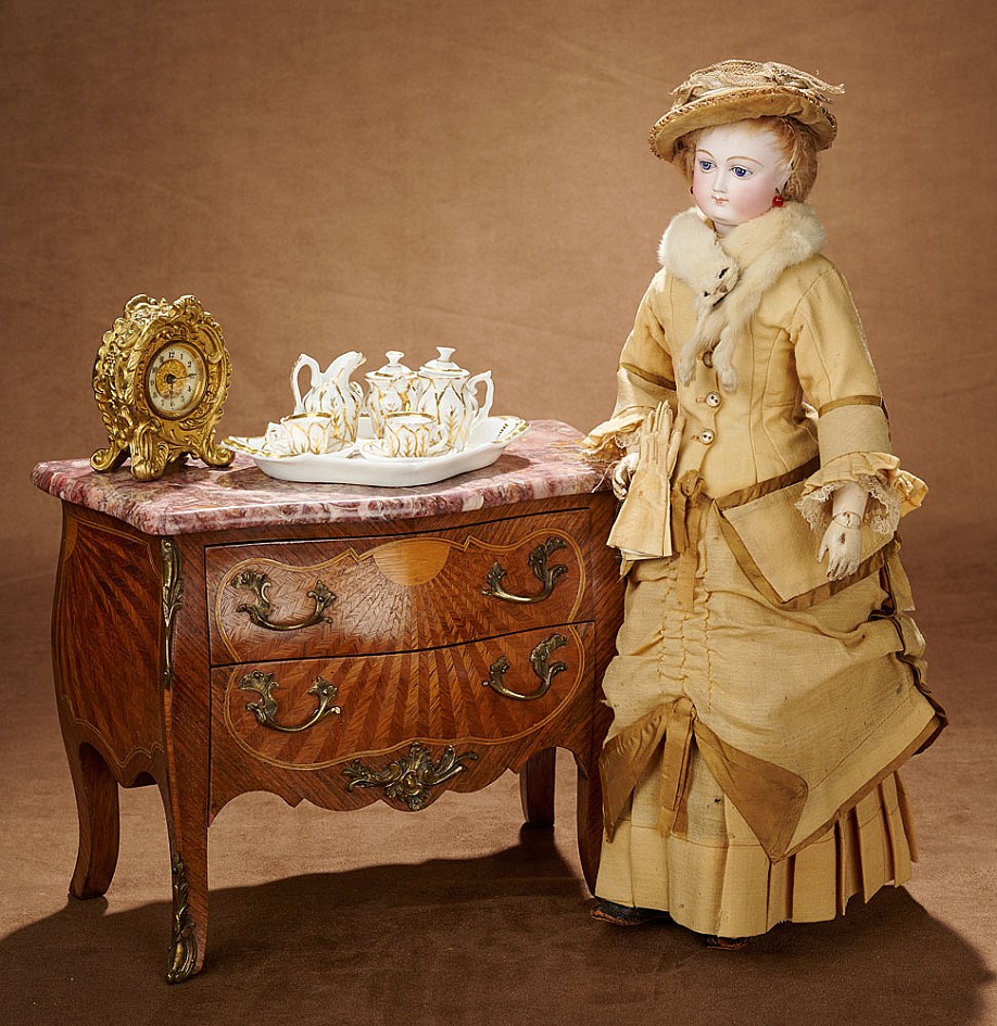 Rare Model French Bisque Poupee by Leon Casimir Bru with Wooden ...