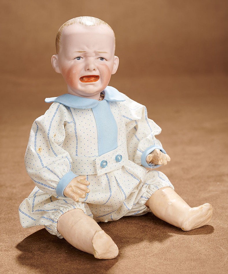 German Bisque Crying Character Child by Gebruder Heubach