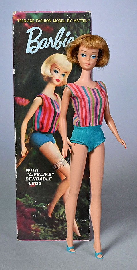 1965 Ash Blonde American Girl Barbie Doll in Box