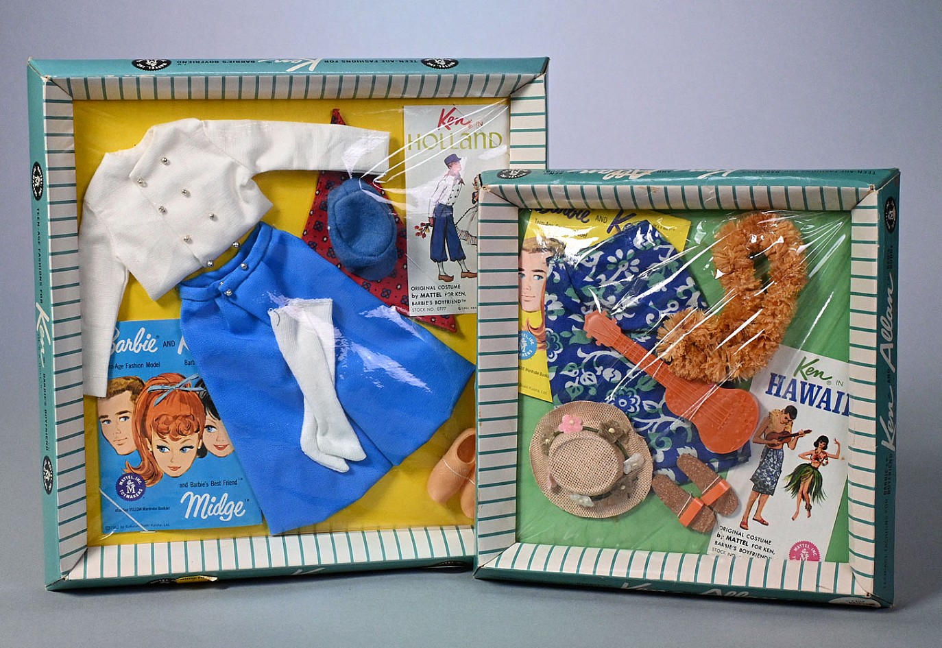 Two Travel Costumes for Ken, "Hawaii" and "Holland" in Original Package