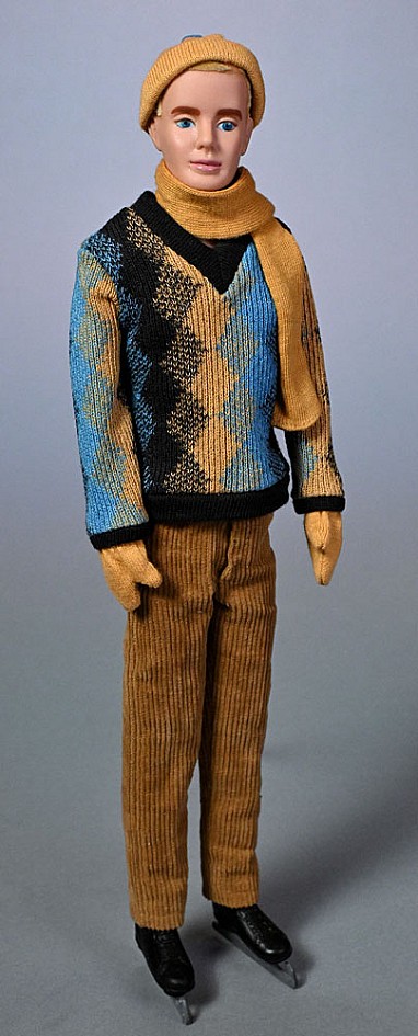 1961 Blonde Ken Doll Wearing "Fun on Ice" Costume